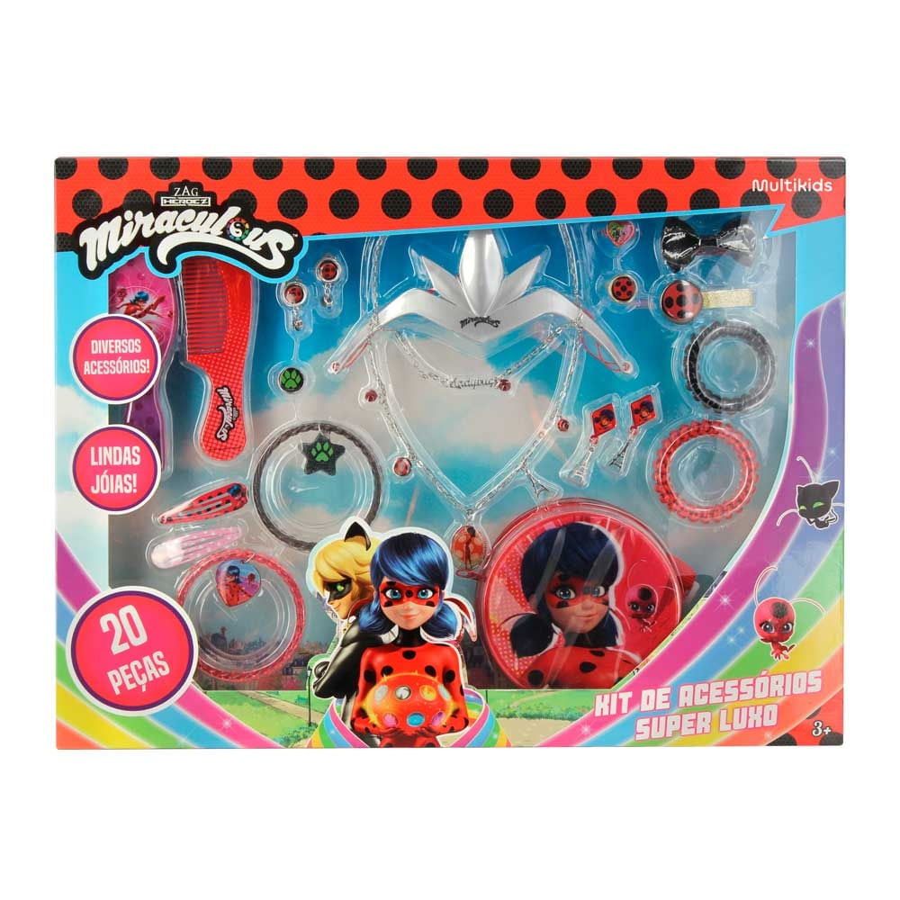 Miraculous Ladybug Kit de Acessórios Super Luxo 20Pcs Multikids ...