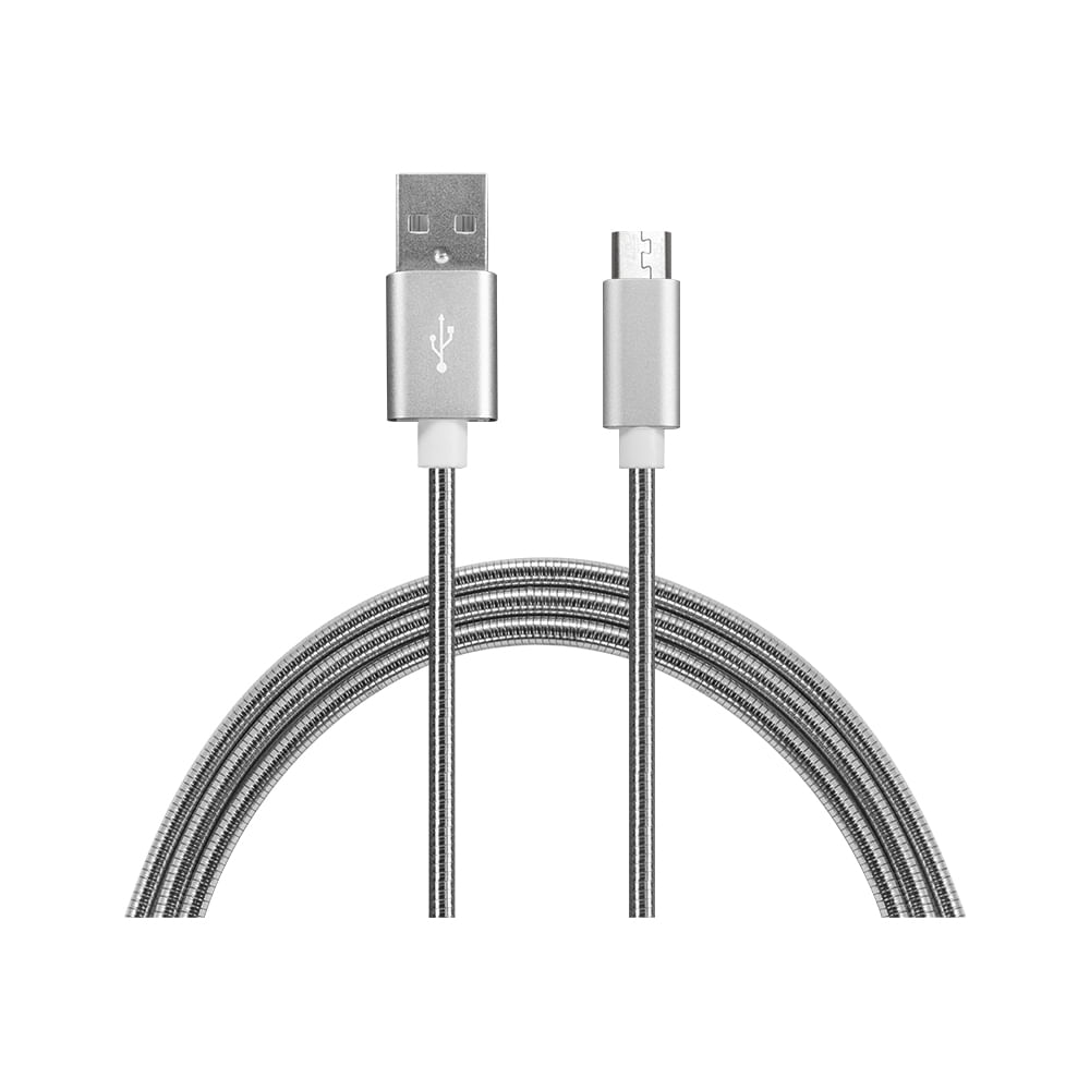 Cabo Micro USB Metálico Carregamento 2A 1M de Comprimento Prata - WI390 ...