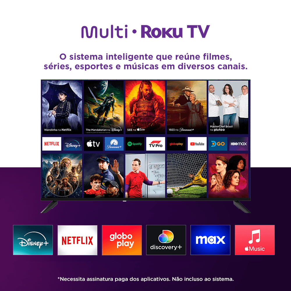 Smart TV DLED 50 4K Multi Definition Roku 4HDMI 2USB Wi-Fi - Multi