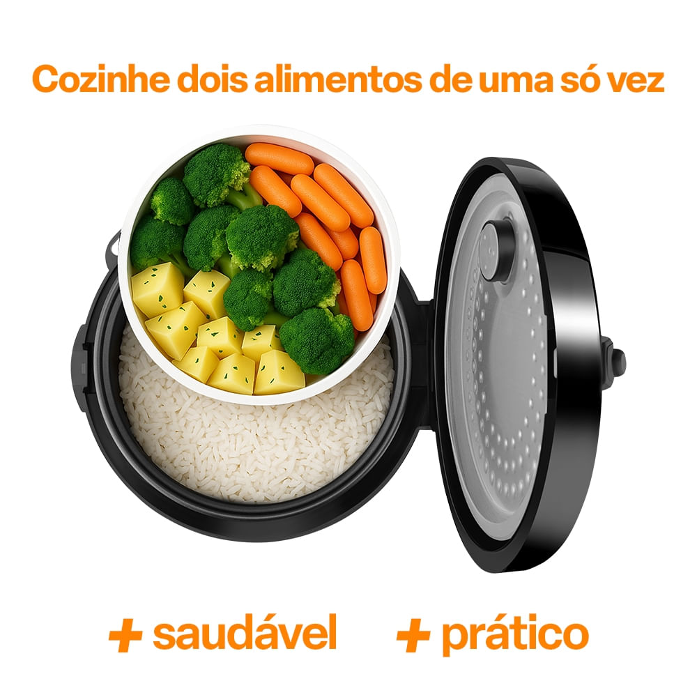 Panela De Arroz 10 Xícaras - 127v-700w Preta Multi - GO500 - Multi