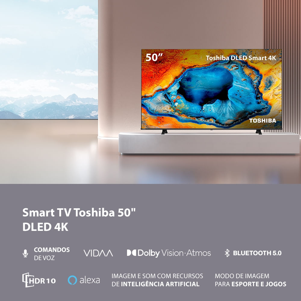 Smart TV DLED 50" 4K Toshiba 50C350NS VIDAA - TB029M