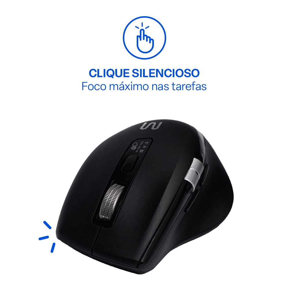 Mouse Sem Fio Multimode Smart Scroll MS2000 Preto - MO406 - Multi