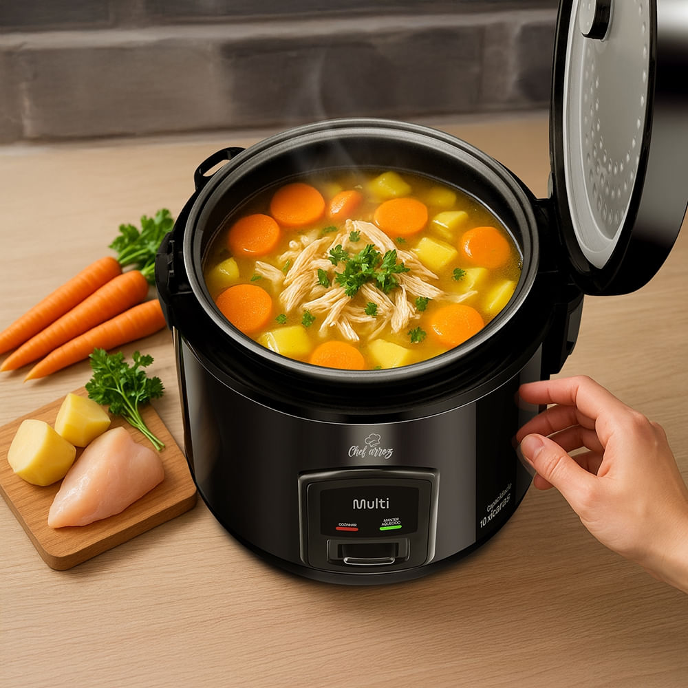 Panela De Arroz 10 Xícaras 220v-700w Preta Multi - GO501 - Multi