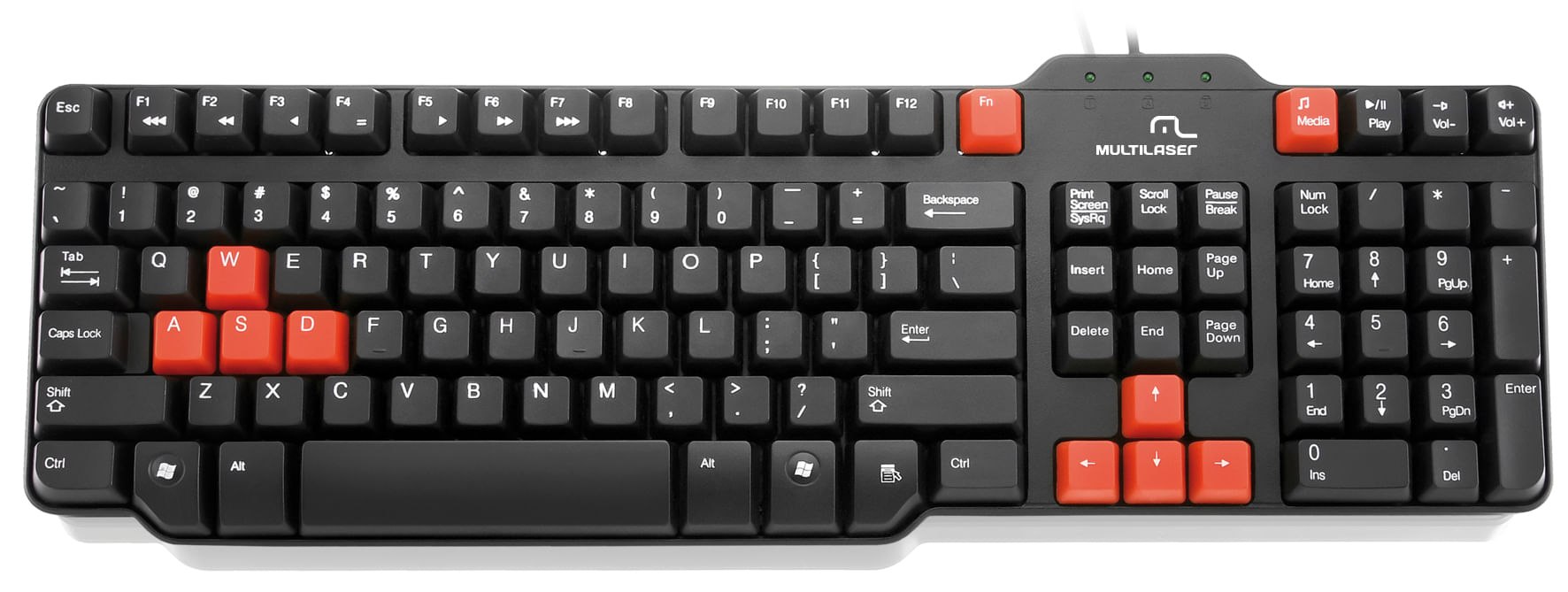 Teclado Multimidia Pro Gamer Red Keys Usb - TC042 - Multi