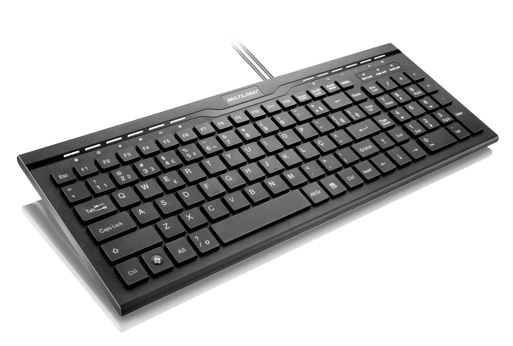 Teclado Multilaser Multimidia Slim Compacto Preto Usb - TC164 - Multi