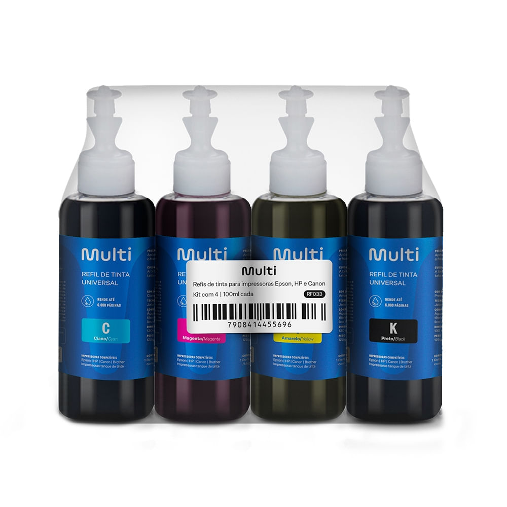 Refil de tinta Universal Kit com 4 cores Multi - RF033OUT [Reembalado ...